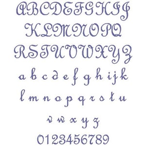 FRENCH SCRIPT Embroidery Font Design 2 Inch Upper and Lower Case and ...