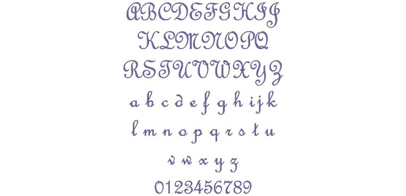 FRENCH SCRIPT Embroidery Font Design 2 Inch Upper and Lower Case and ...