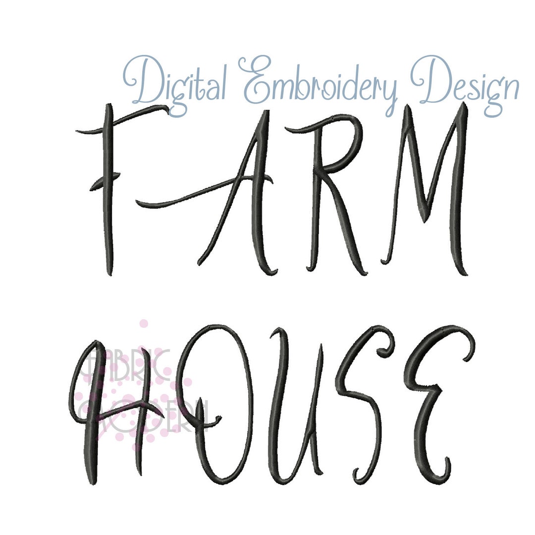 3.5 Inch Farmhouse MONOGRAM Embroidery Font Design Single Letter Satin ...