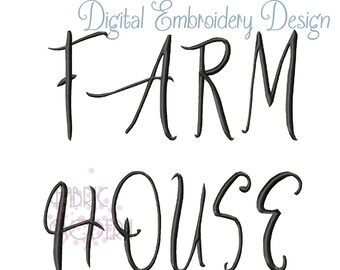 2 Inch Farmhouse MONOGRAM Embroidery Font Design Single Letter | Etsy