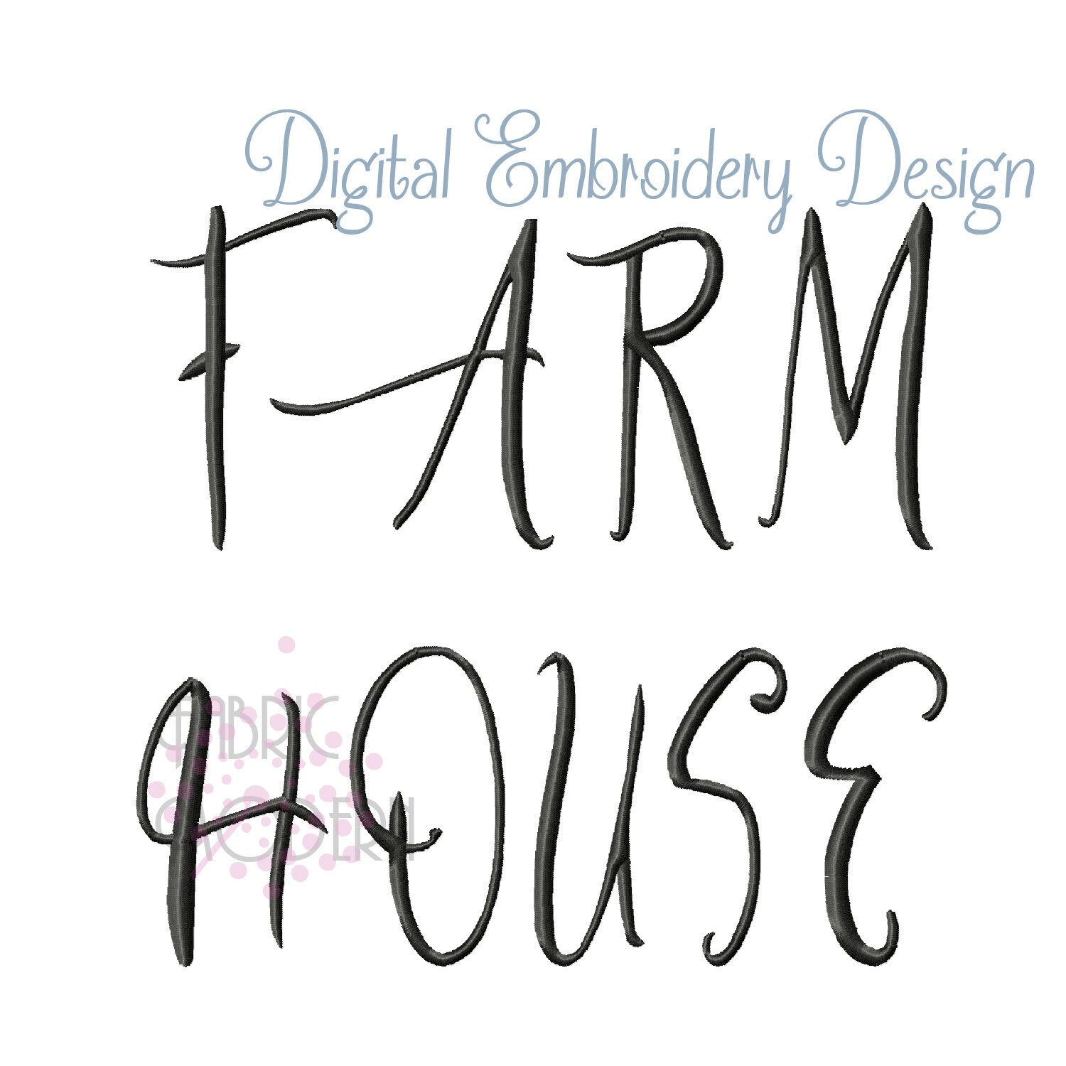 2 Inch Farmhouse MONOGRAM Embroidery Font Design Single Letter | Etsy