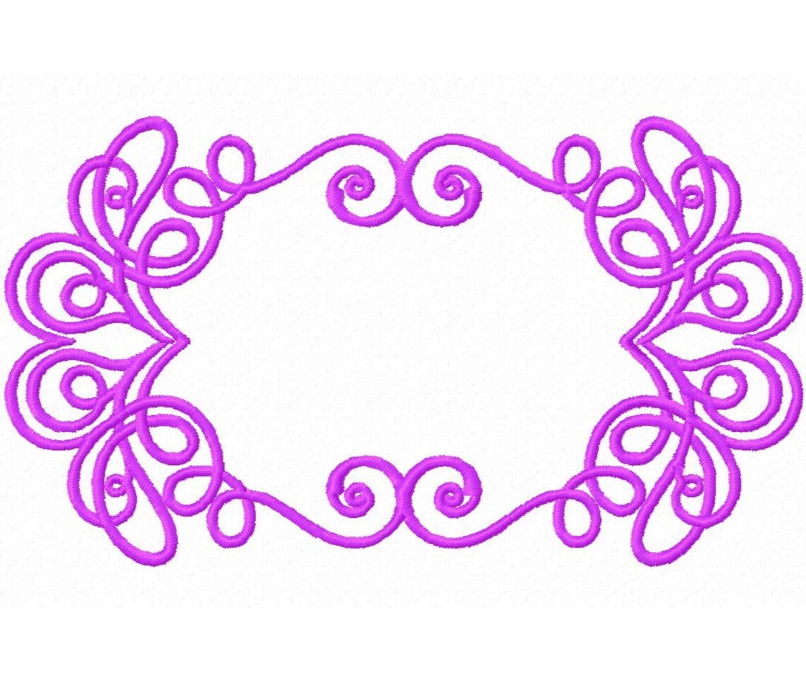 MONOGRAM FRAME Machine Embroidery Design Vintage Feel Multiple - Etsy