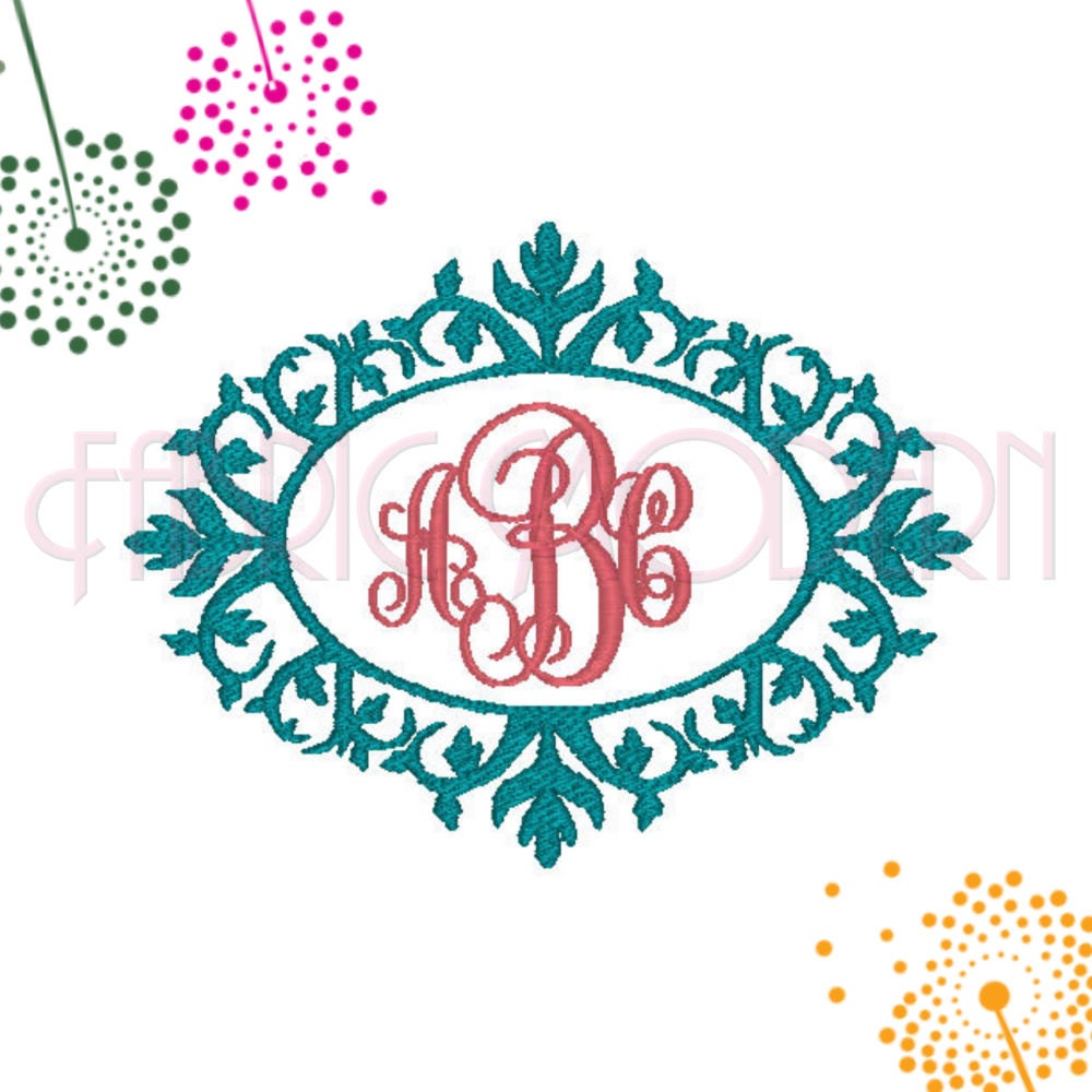 Machine Embroidery Design fancy frame vintage feel oval | Etsy