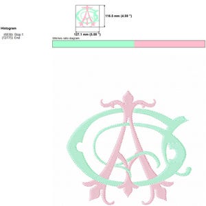 AG GA Double MONOGRAM Embroidery Design Antique Two Letter Design - Etsy UK