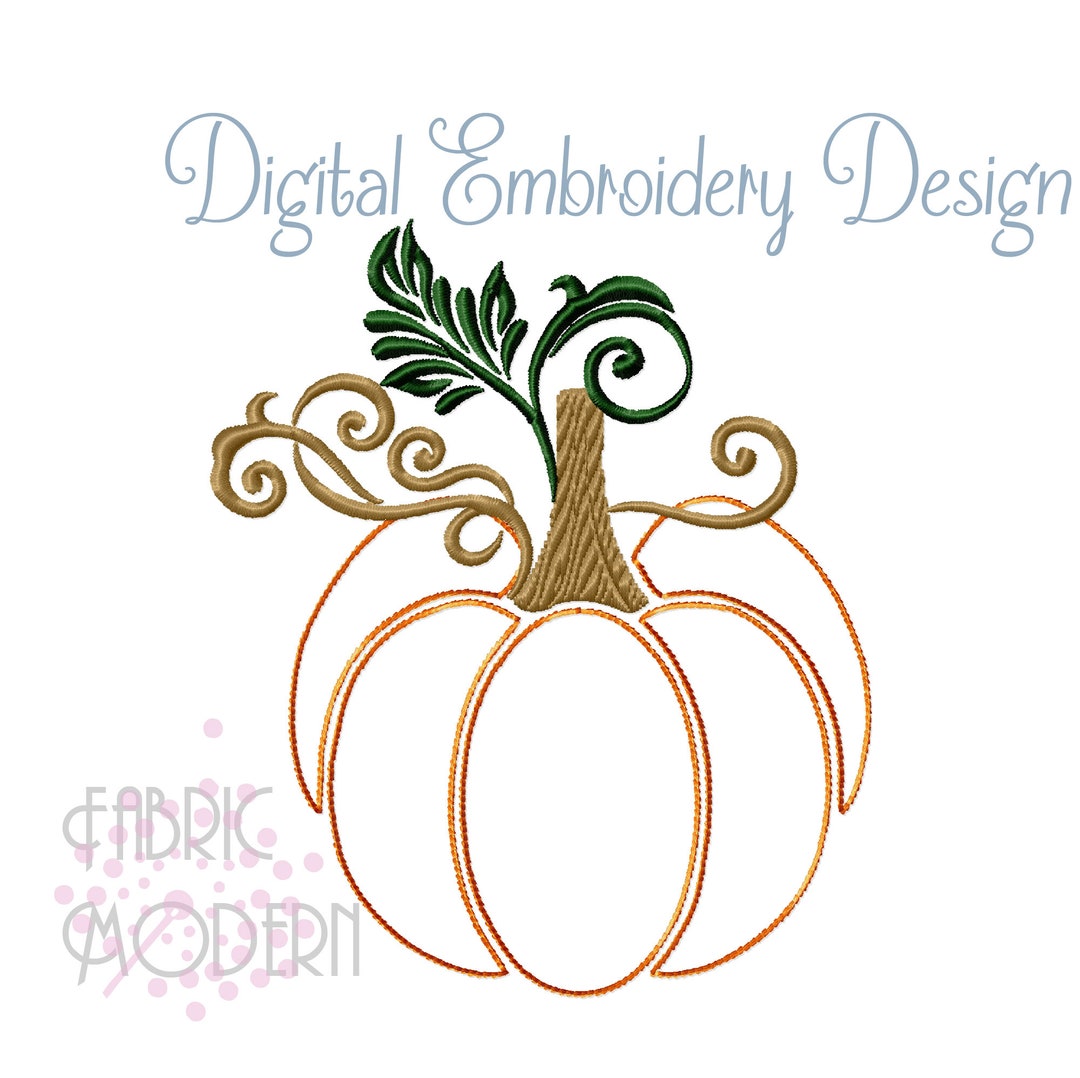 Pumpkin Embroidery Design 4x4 Hoop #1084-4 - Etsy