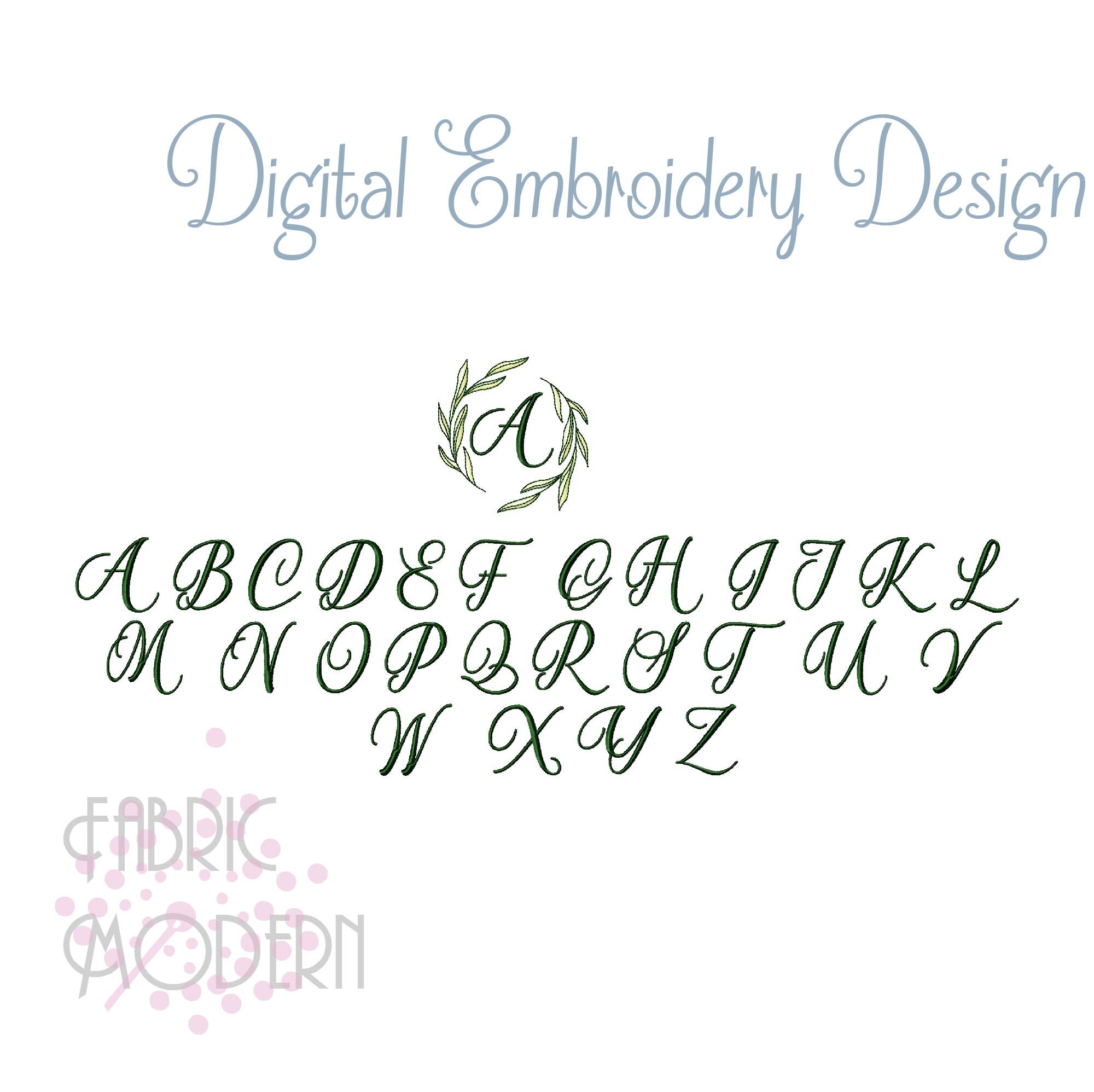 MONOGRAM WREATH Complete With Alphabet 4x4 Hoop 1078 - Etsy