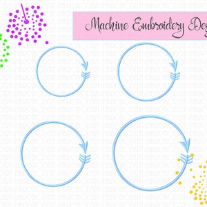 Arrow Monogram Frame Round Monogram Frame Embroidery Design Round ...