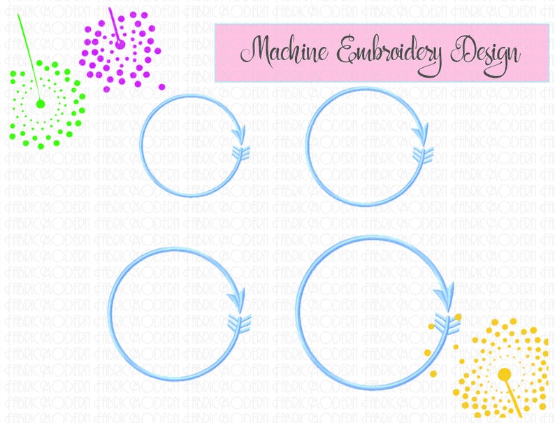 Arrow Monogram Frame Round Monogram Frame Embroidery Design - Etsy