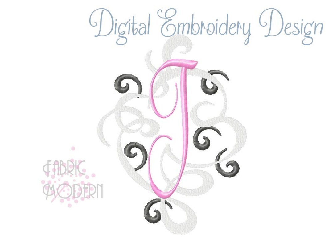 Enchanted Monogram Embroidery Font Design: Diamond Swirls (5x7 Hoop ...