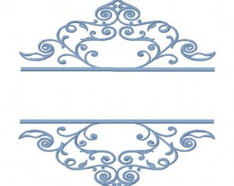SPLIT MONOGRAM FRAME Machine Embroidery Design Multiple Sizes | Etsy