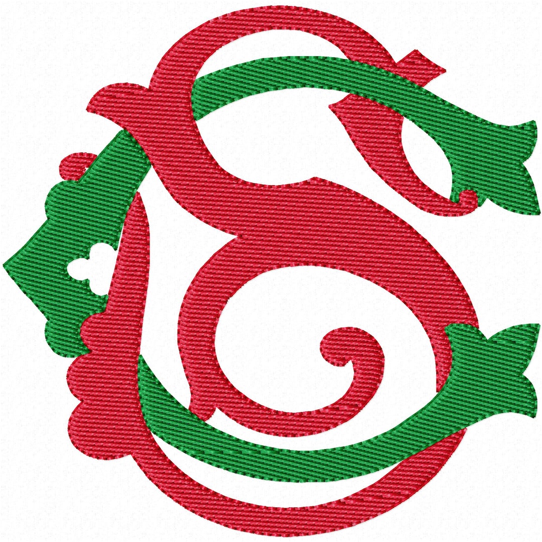 CS SC Double MONOGRAM Embroidery Design Antique Two Letter Design - Etsy