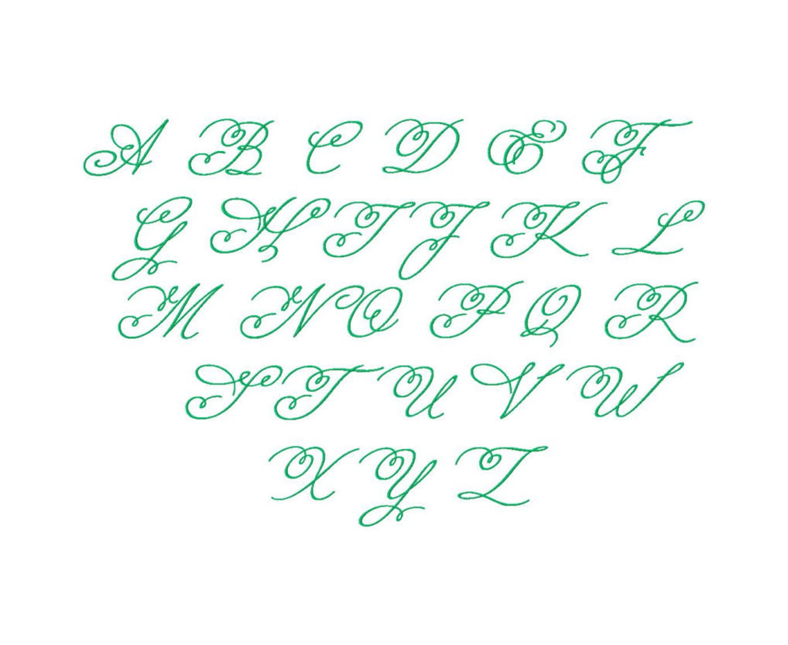 Embroidery Font Design Fancy Monogram Font Set in Four Sizes | Etsy