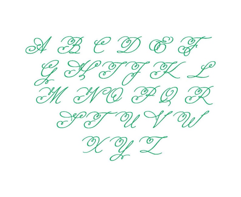 Embroidery Font Design Fancy Monogram Font Set in Four Sizes - Etsy
