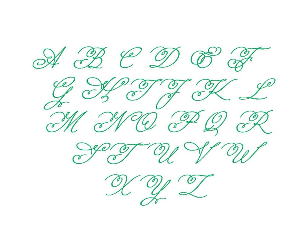 Embroidery Font Design Fancy Monogram Font Set in Four Sizes | Etsy
