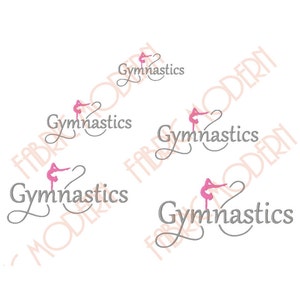 GYMNASTICS Machine Embroidery Design Fancy Script "gymnastic" With Girl ...