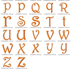 HARRINGTON FONT Embroidery Design 3 Sizes Upper and Lower and Numbers ...