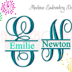 TYPEWRITER FONT Embroidery Design Embroidery Fonts Sized for Vine Split ...