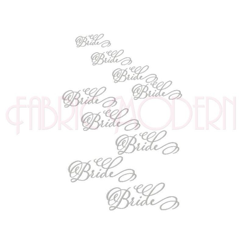 BRIDE Calligraphy Machine Embroidery Design Fancy Typography - Etsy