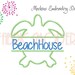 SEA TURTLE MONOGRAM Applique' Frame Embroidery Design Name Frame Split ...