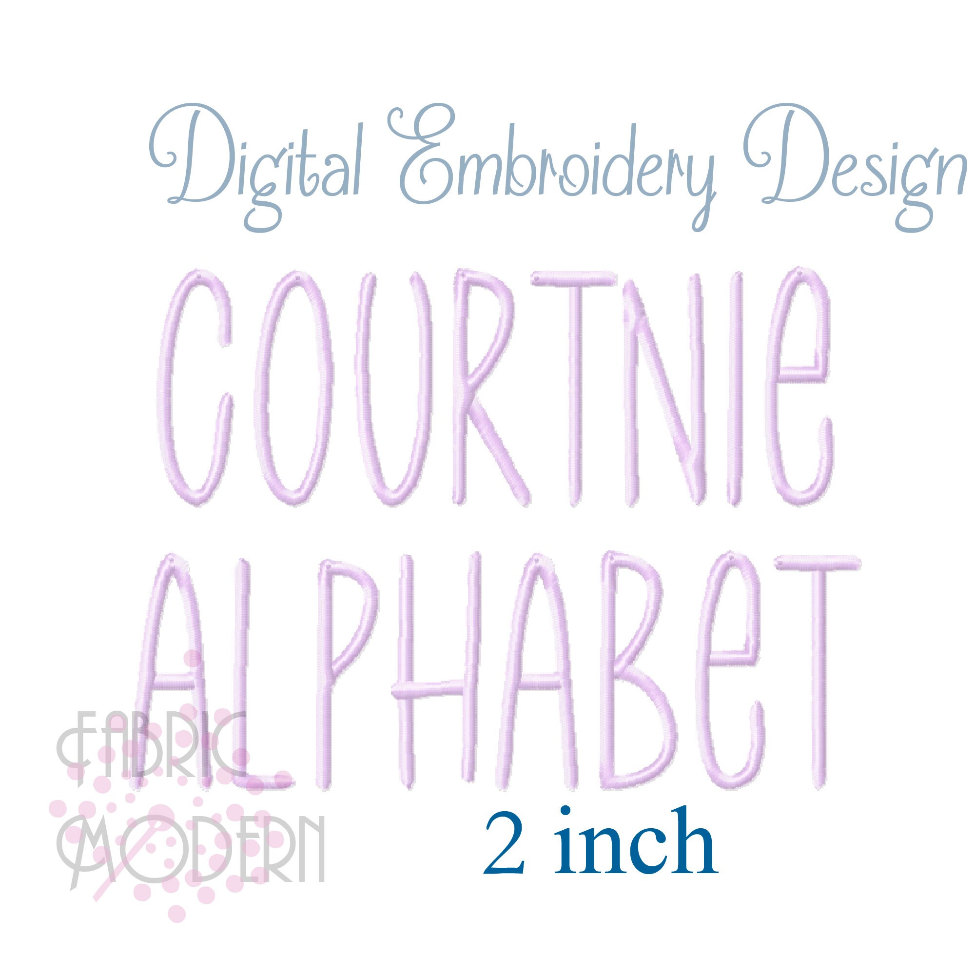 2 Inch Courtnie Machine Embroidery Font Design 1115-2 | Etsy