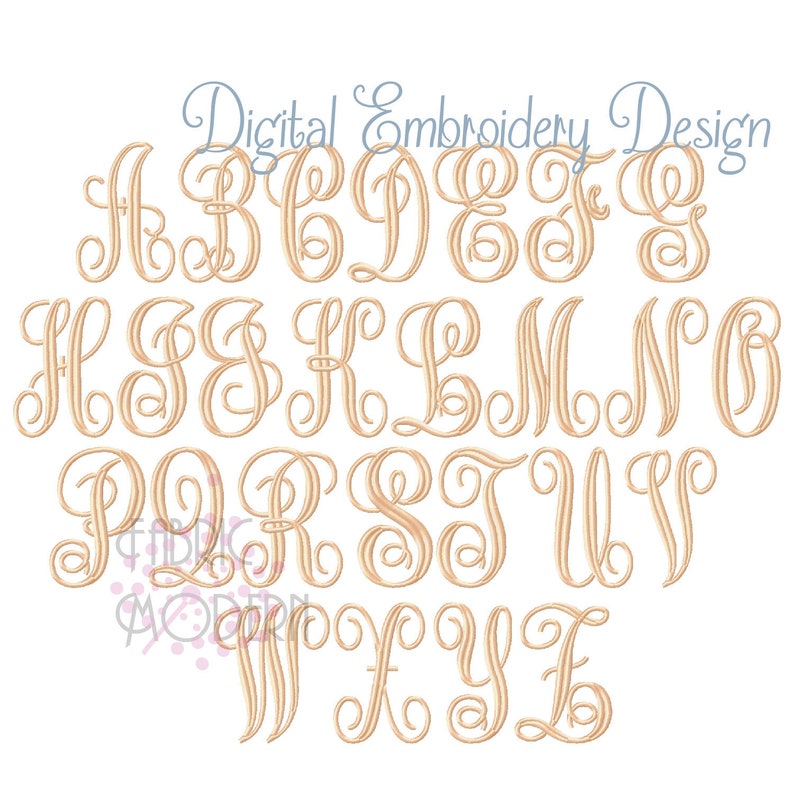 BOLD Interlocking VINE MONOGRAM Font Embroidery Font Monogram - Etsy