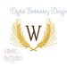 WHEAT MONOGRAM WREATH Complete With Alphabet 4x4 Hoop #1087 - Etsy