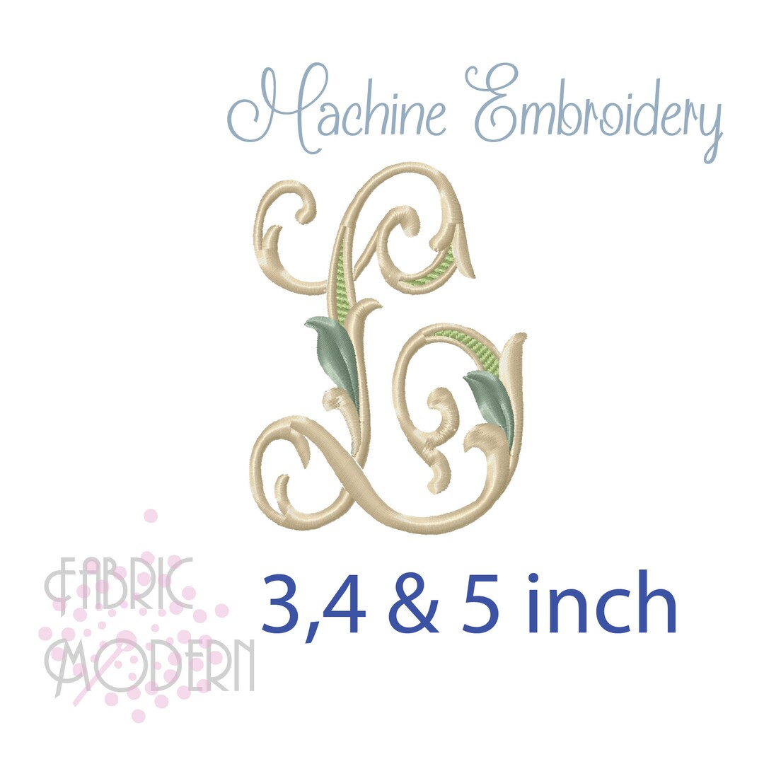 Letter L MONOGRAM Embroidery Design Large Vintage Single #1128-L - Etsy