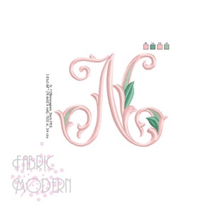 Letter N MONOGRAM Embroidery Design Large Vintage Single #1128-N - Etsy