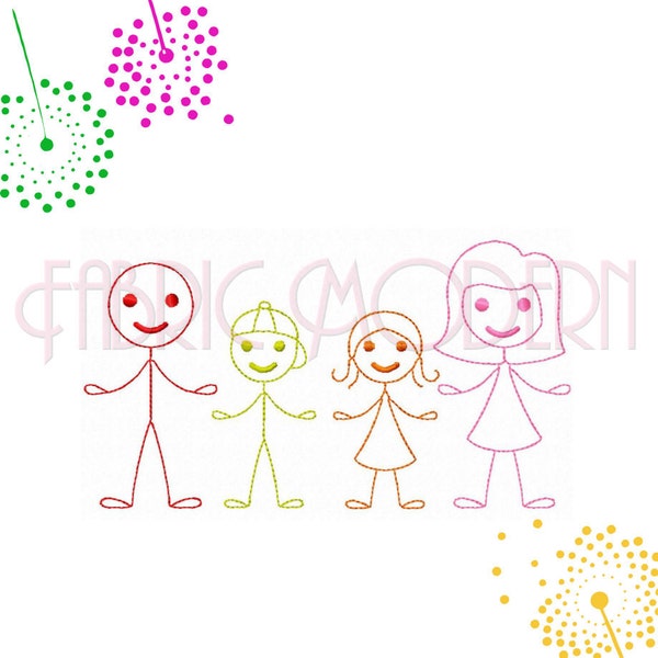 Stick Family of 4 - Etsy