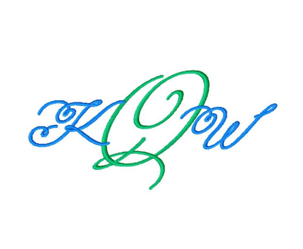 Embroidery Font Design Fancy Monogram Font Set in Four Sizes | Etsy