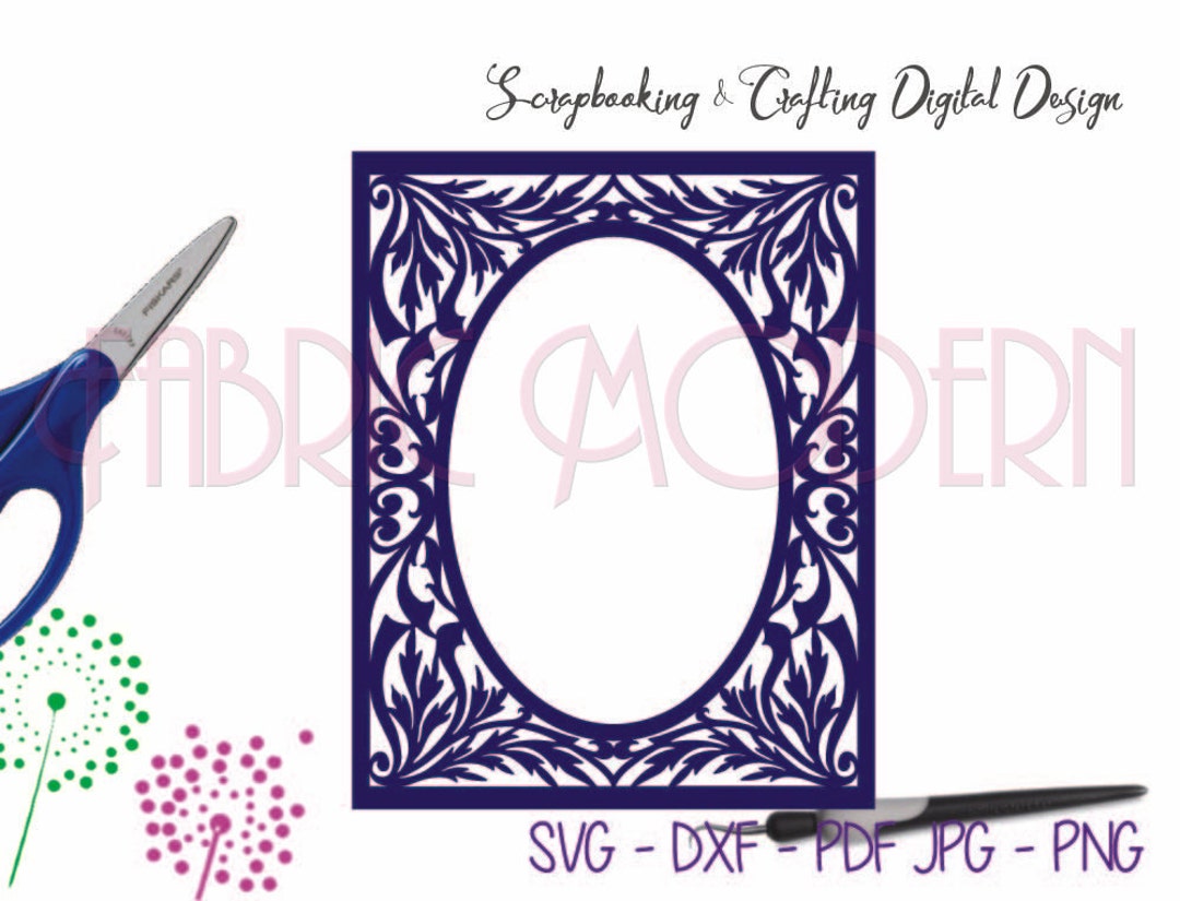 Oval PHOTO MAT Frame Crafting Design File for Cutting and Printing Svg ...