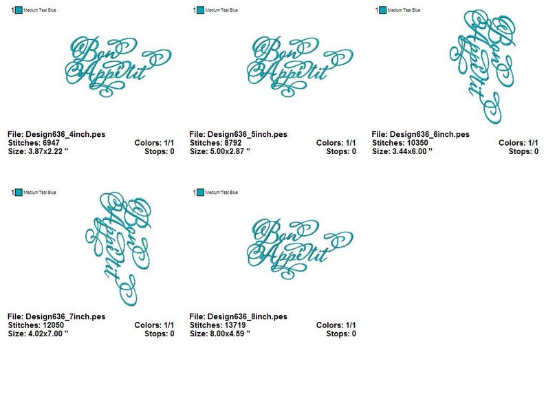 BON APPETIT Embroidery Design Typography Design Kitchen Design - Etsy