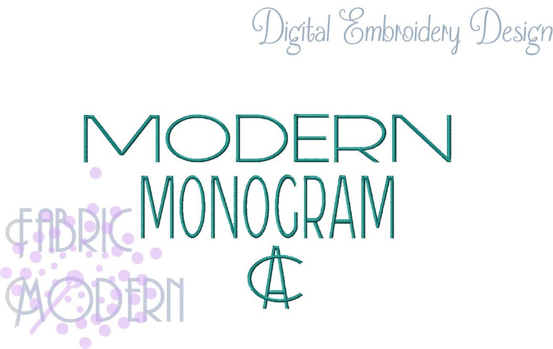 4" Modern Overlapping MONOGRAM Font Embroidery Design Clean Monogram ...