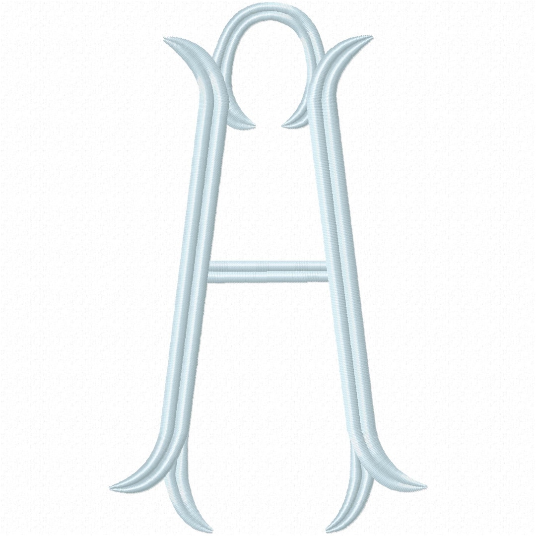 5 Inch Fishtail Satin Embroidery Design Beautiful Monogram #1189-5 - Etsy