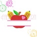 APPLE FOR TEACHER Monogram Split Frame Machine Embroidery Design Filled ...