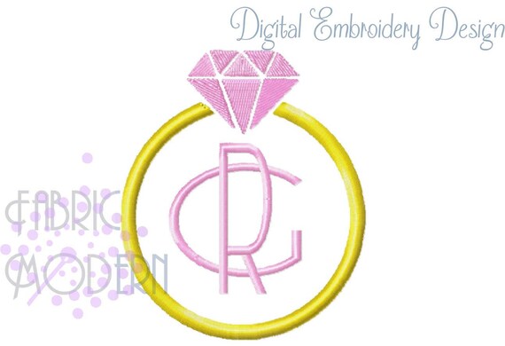 Wedding Ring Monogram Frame Monogram Circle Engagement Ring - Etsy