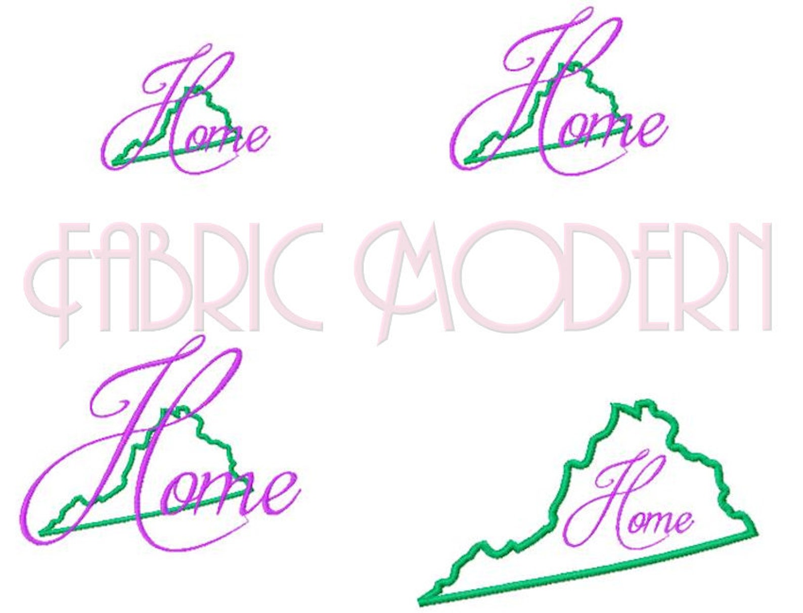 Virginia Map Home Embroidery Design 4 Sizes Large Size is - Etsy