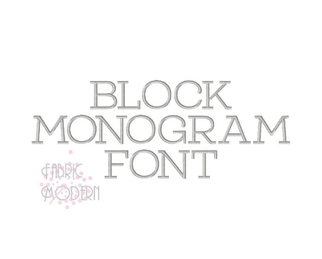 1.5" Block Modern Machine Embroidery Font Monogram Embroidery Monogram ...