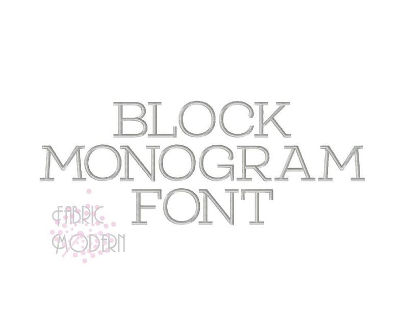 1.5" Block Modern Machine Embroidery Font Monogram Embroidery Monogram ...