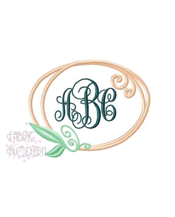 MONOGRAM FRAME Machine Embroidery Design Modern Oval Border - Etsy