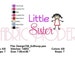LITTLE SISTER Embroidery Design 5x7 and 6x8 Hoop Sizes Applique' #708 ...