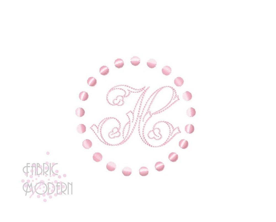 Pearl Dots Monogram Frame Monogram Circle Polka Dot Border Font Frame ...