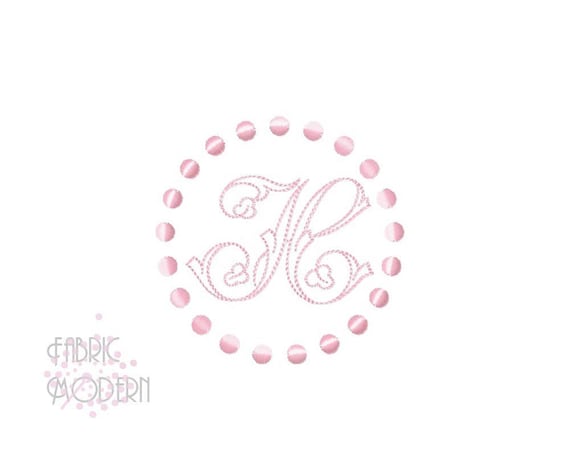 Pearl Dots Monogram Frame Monogram Circle Polka Dot Border - Etsy