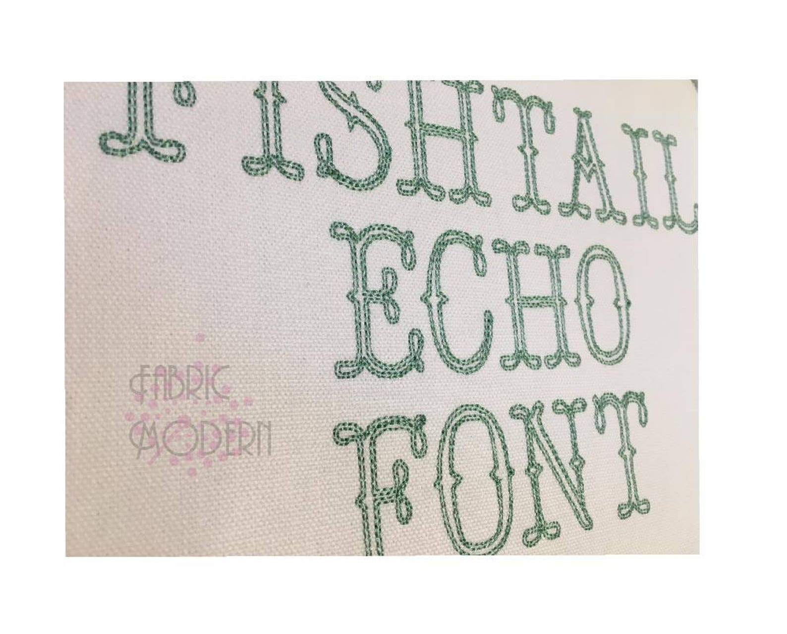 1 Inch Fishtail Echo Hand Stitch Bold Western Block Machine Embroidery ...