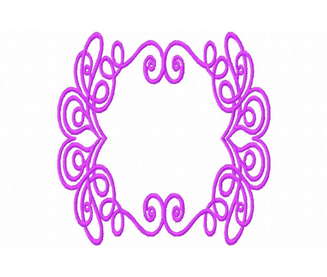 MONOGRAM FRAME Machine Embroidery Design Vintage Feel Multiple - Etsy