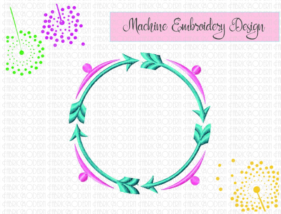 Arrow Circle Monogram Frame Embroidery Design Arrows Round Monogram ...