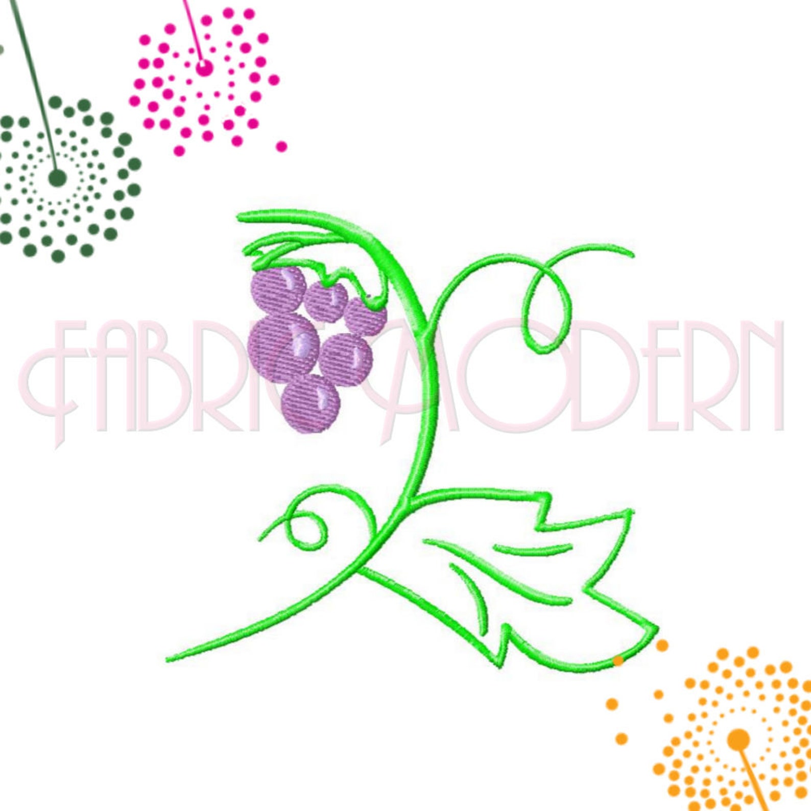 Grape Wine Theme Embroidery Design Modern Grapes Design Wine - Etsy