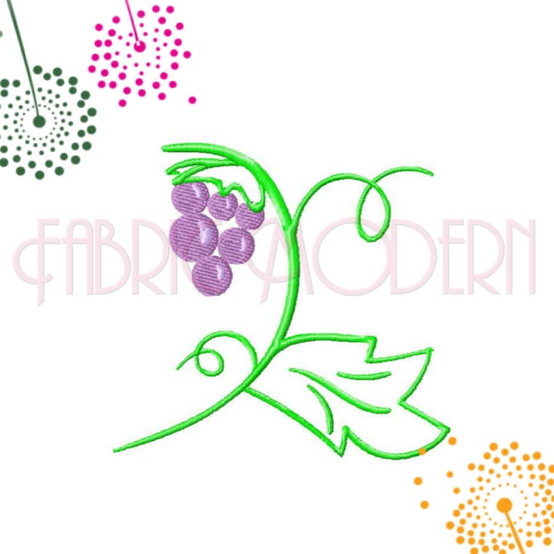 Grape Wine Theme Embroidery Design Modern Grapes Design Wine Design ...