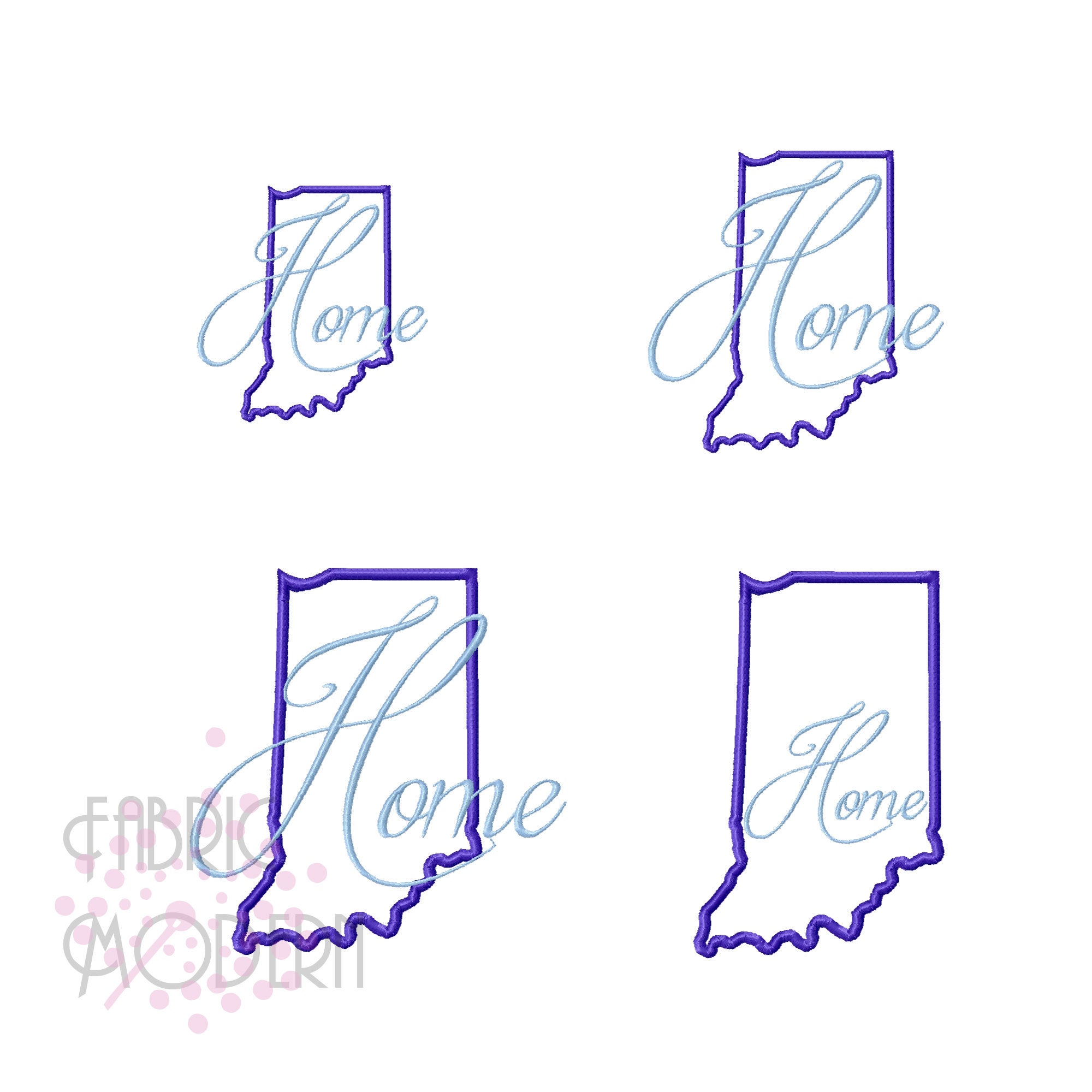 Indiana HOME State Outline Embroidery Design - Etsy
