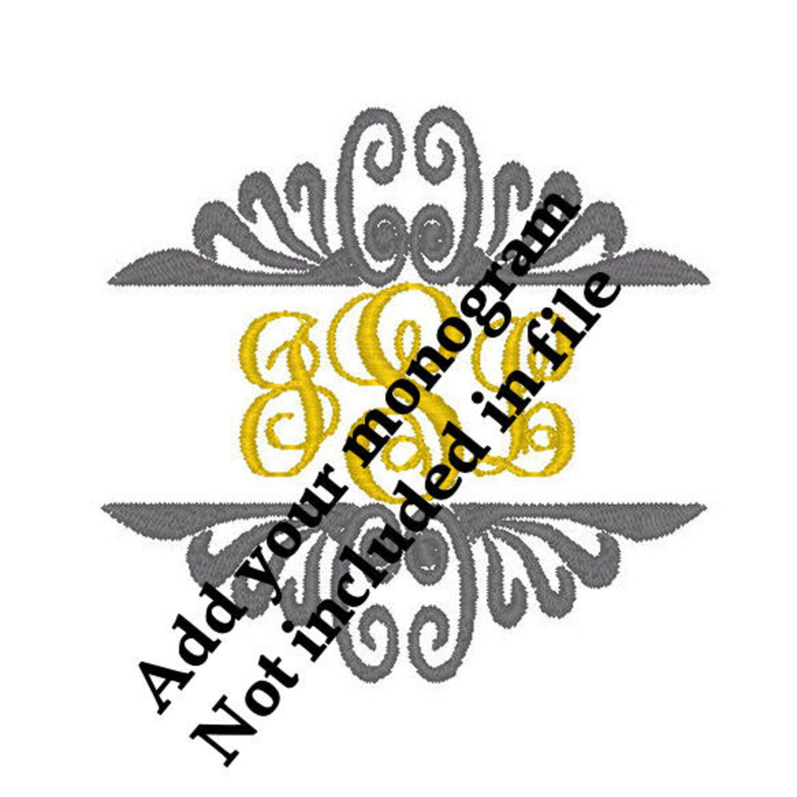 Machine Embroidery Design Fancy Frame Divided Frame Monogram - Etsy